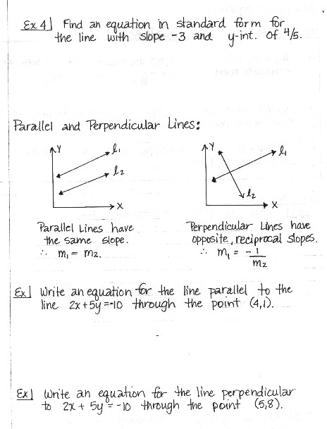 Linear Equations with Parallel and Perpendicular Lines