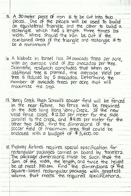 Curve Sketching and Extrema Practice Problems